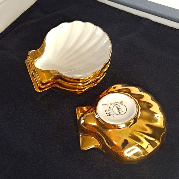 Hall China #229 Golden Glo | Dining | 4 Vintage White Gold Porcelain ...